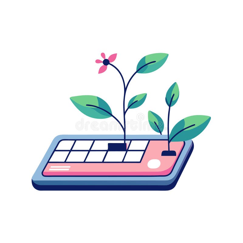 Growing Technology: Plants Emerging from a Digital Tablet Representing ...