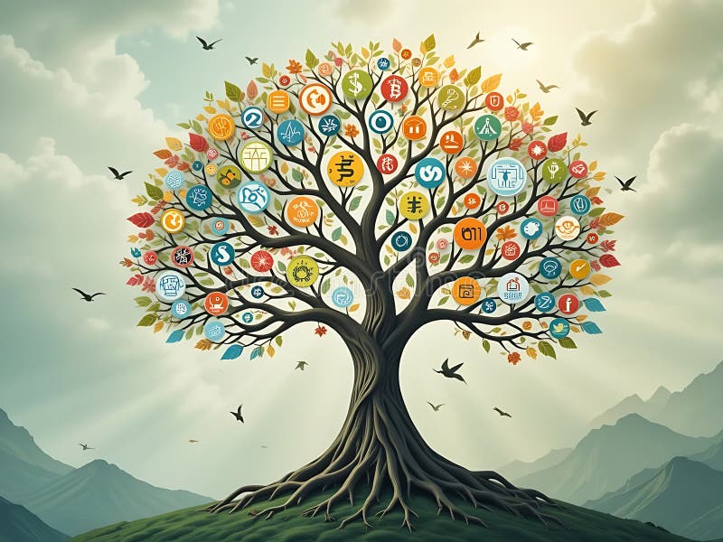 Growing Together - a Visual of Mutual Success Stock Illustration ...