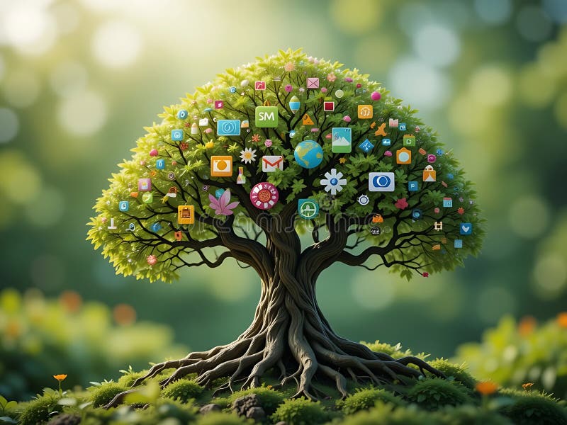 Growing Together - a Visual of Mutual Success Stock Illustration ...