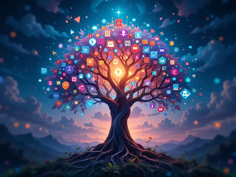 Growing Together - a Visual of Mutual Success Stock Illustration ...