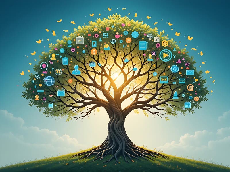 Growing Together - a Visual of Mutual Success Stock Illustration ...