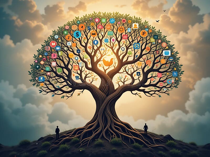 Growing Together - a Visual of Mutual Success Stock Illustration ...