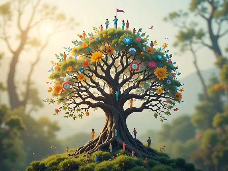 Growing Together - a Visual of Mutual Success Stock Image - Image of ...