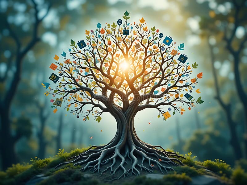 Growing Together - a Visual of Mutual Success Stock Illustration ...