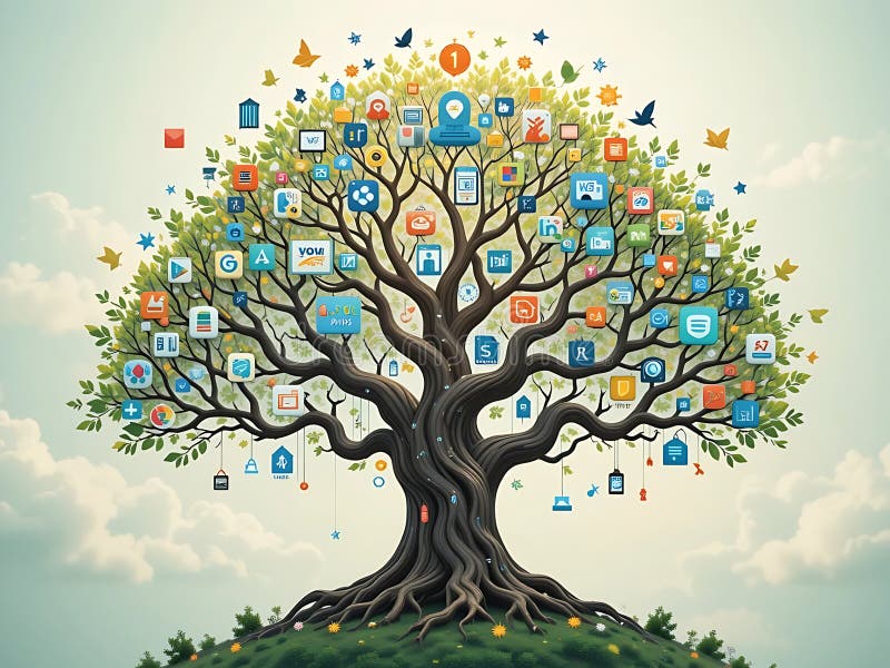 Growing Together - a Visual of Mutual Success Stock Illustration ...