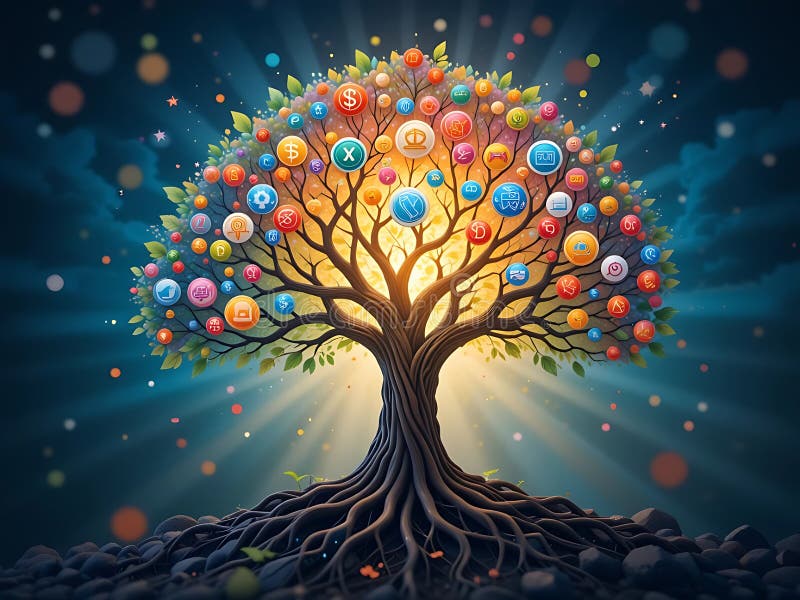 Growing Together - a Visual of Mutual Success Stock Illustration ...