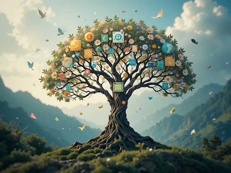 Growing Together - a Visual of Mutual Success Stock Illustration ...