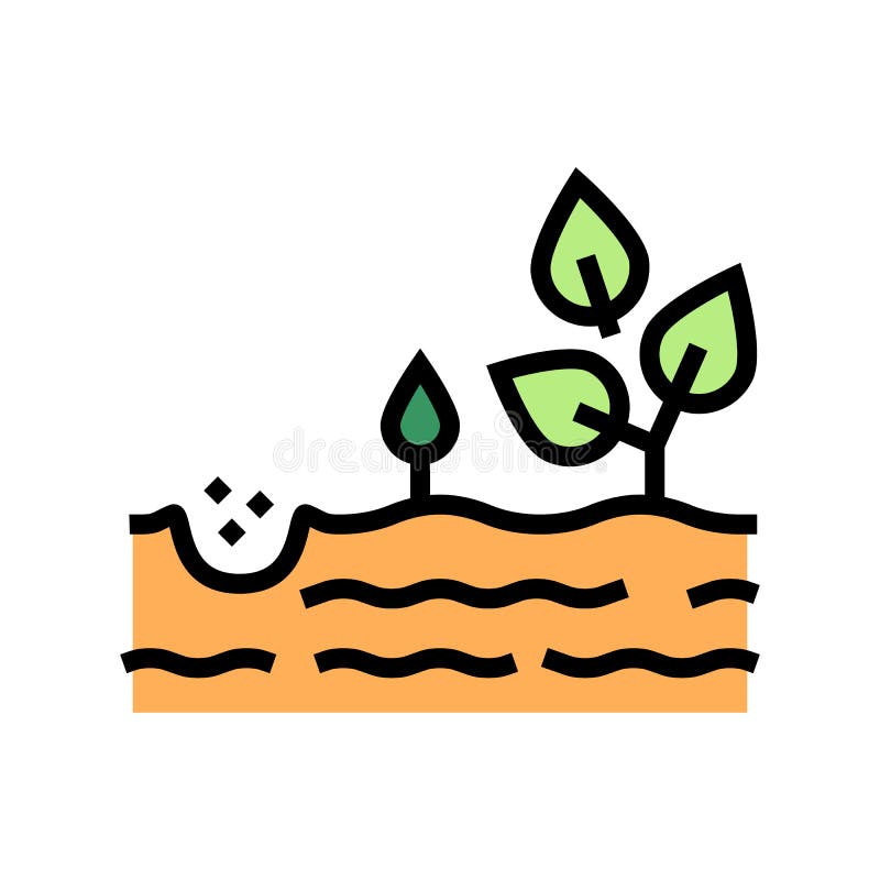Growing Tree Color Icon Vector Illustration Stock Vector - Illustration ...