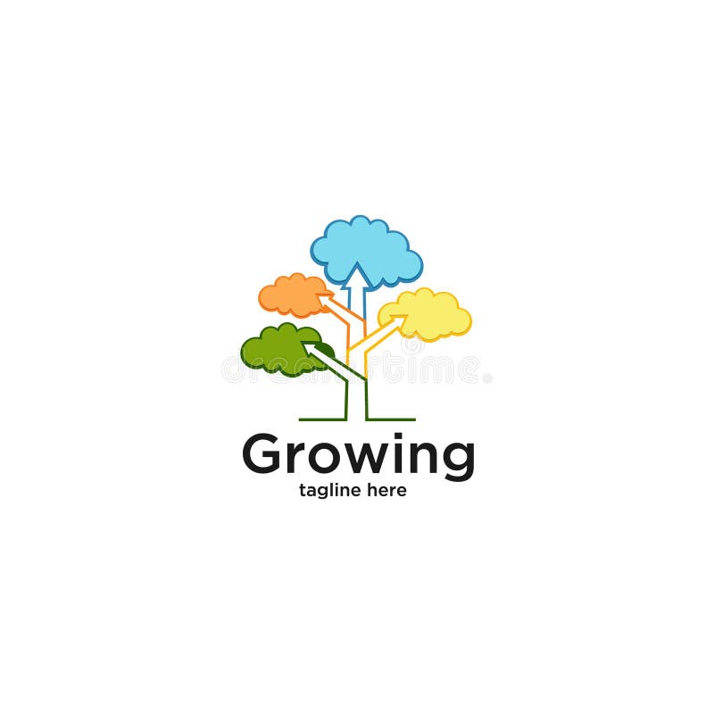 Growing tree diagram logo stock illustration. Illustration of concept ...