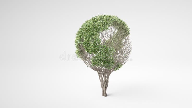 Growing Tree, Forming Globe Shape with Leaves. Earth Tree Concept Stock ...