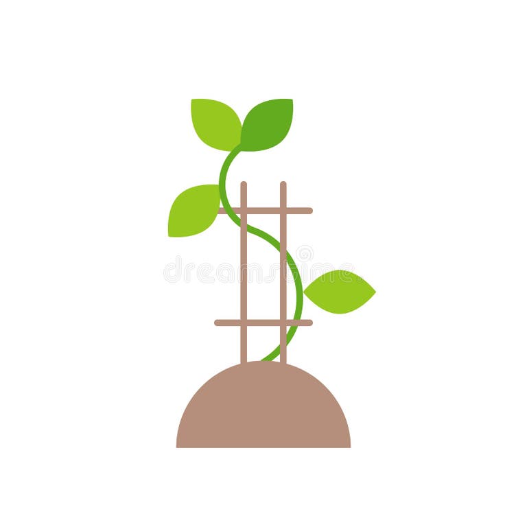Growing Tree Icon Flat Style Stock Vector - Illustration of farming ...