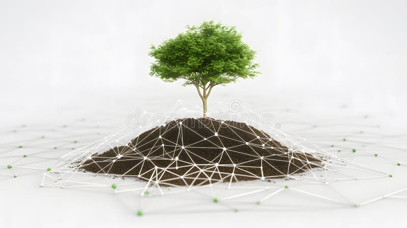 Growing Tree Network Digital Illustration Good Resolution Stock Photo ...