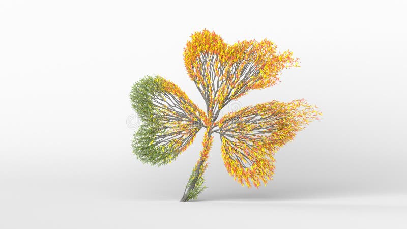 Growing Tree in a Shape of Clover. Eco Concept. St Stock Illustration ...