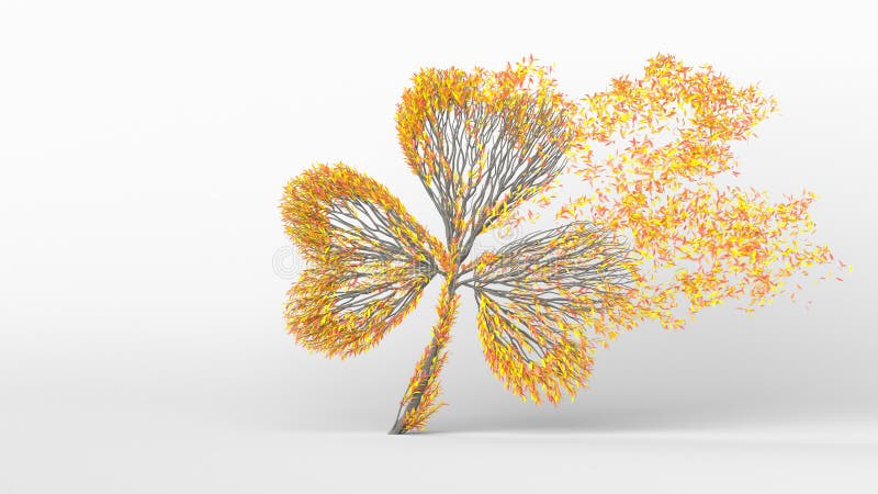 Growing Tree in a Shape of Clover. Eco Concept. St Stock Illustration ...