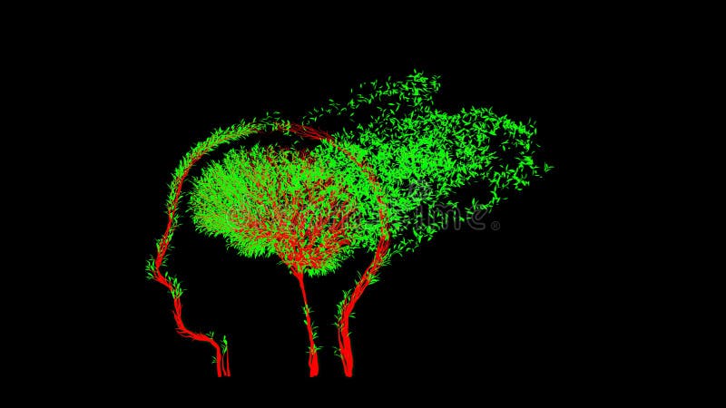 Growing Tree in a Shape of Human Brain Inside a Head. Eco Concept Stock ...