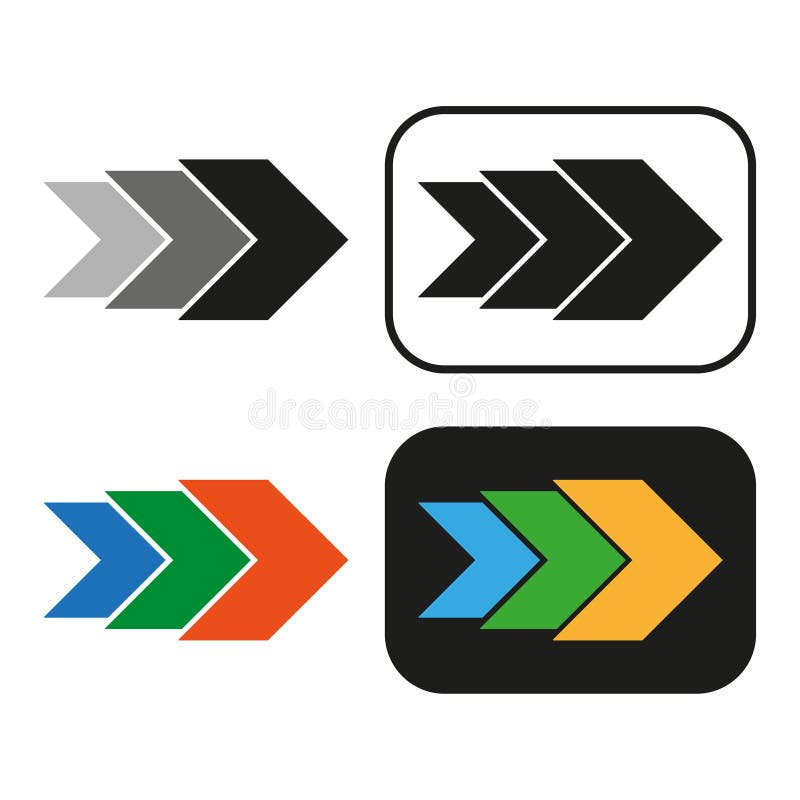 Growing Triple Right Arrows. Vector Illustration. Stock Image Stock ...