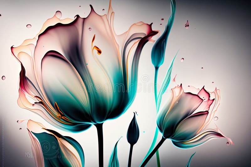 Growing tulips flowers stock illustration. Illustration of countryside ...