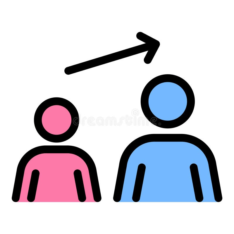 Growing Up Icon Flat Line Style Illustration Representing Personal ...