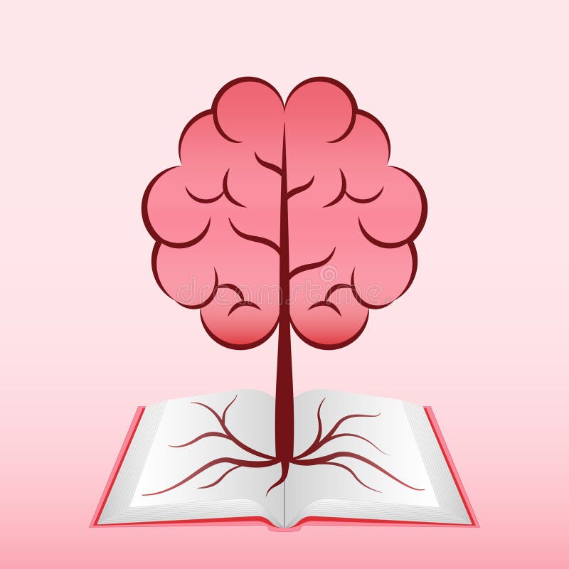 Growing Your Brain Tree stock illustration. Illustration of book ...