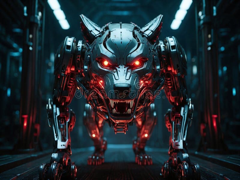 Grinning iron wolf stock illustration. Illustration of imagination ...