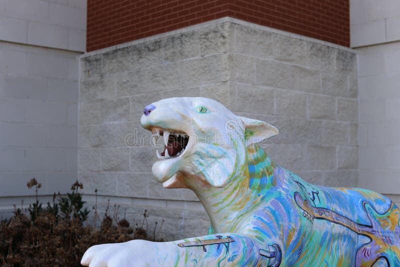 Team Spirit Hand Painted Tiger Statue at the University of Memphis ...