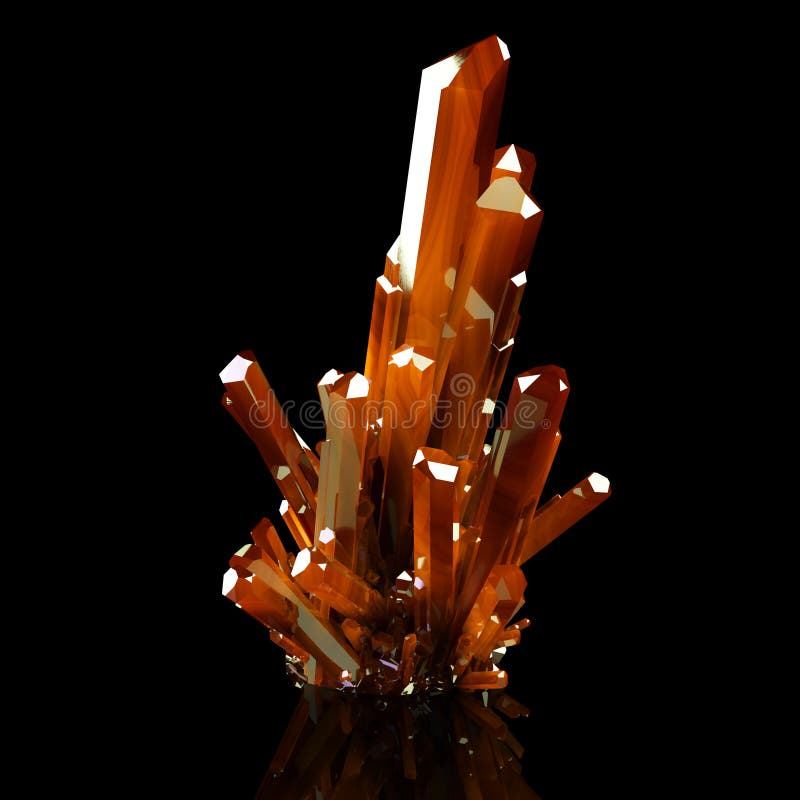 Grown Brown Shining Crystals (Science Picture) Stock Illustration ...