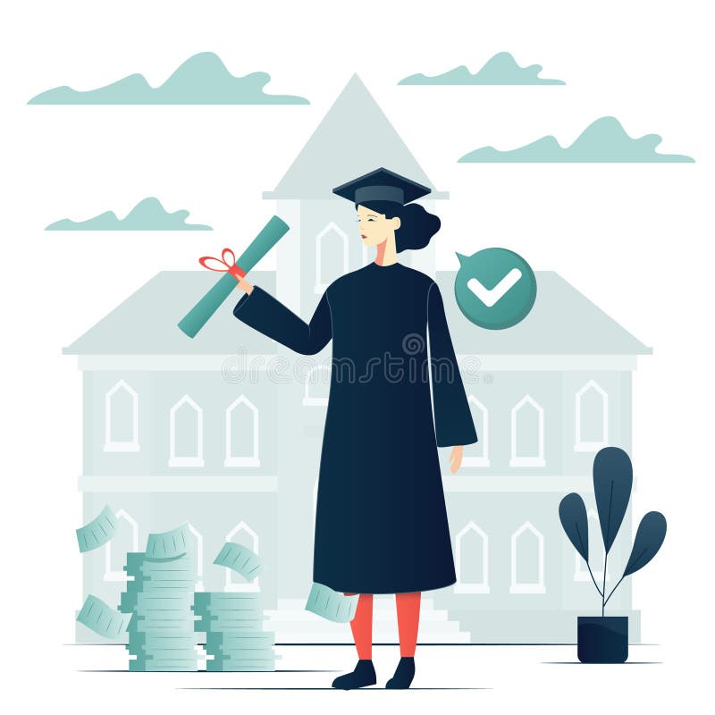 Female Student Graduated from University with Academic Diploma ...