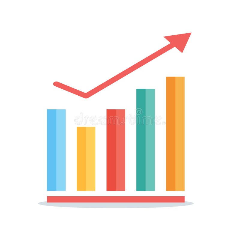 Growth Bar Graph Cartoon Icon Vector Illustration Stock Vector ...