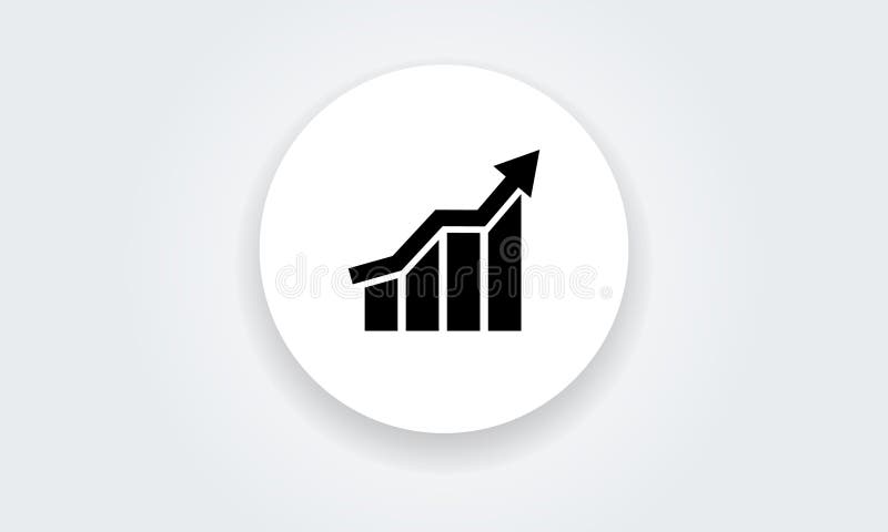 Growth Bar Graph Icon, Up Arrow Logo. Business Chart Concept Vector ...