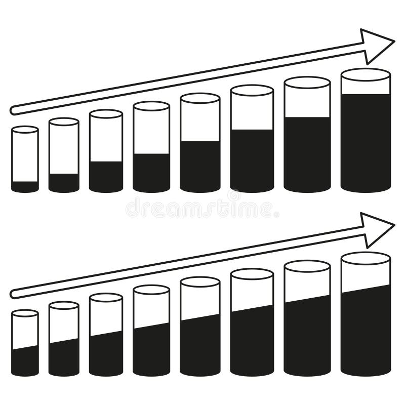 Growth Bar Graph. Progress Vector Illustration. Business Data Chart ...