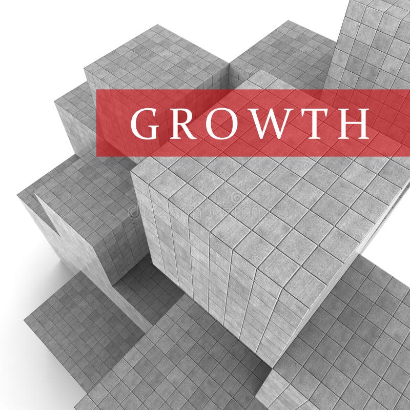Growth Blocks Means Increase Development and Expansion 3d Rendering ...