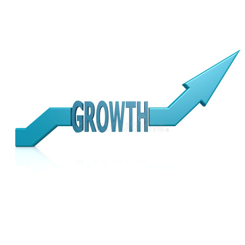 Blue growth arrow stock illustration. Illustration of blue - 32545232