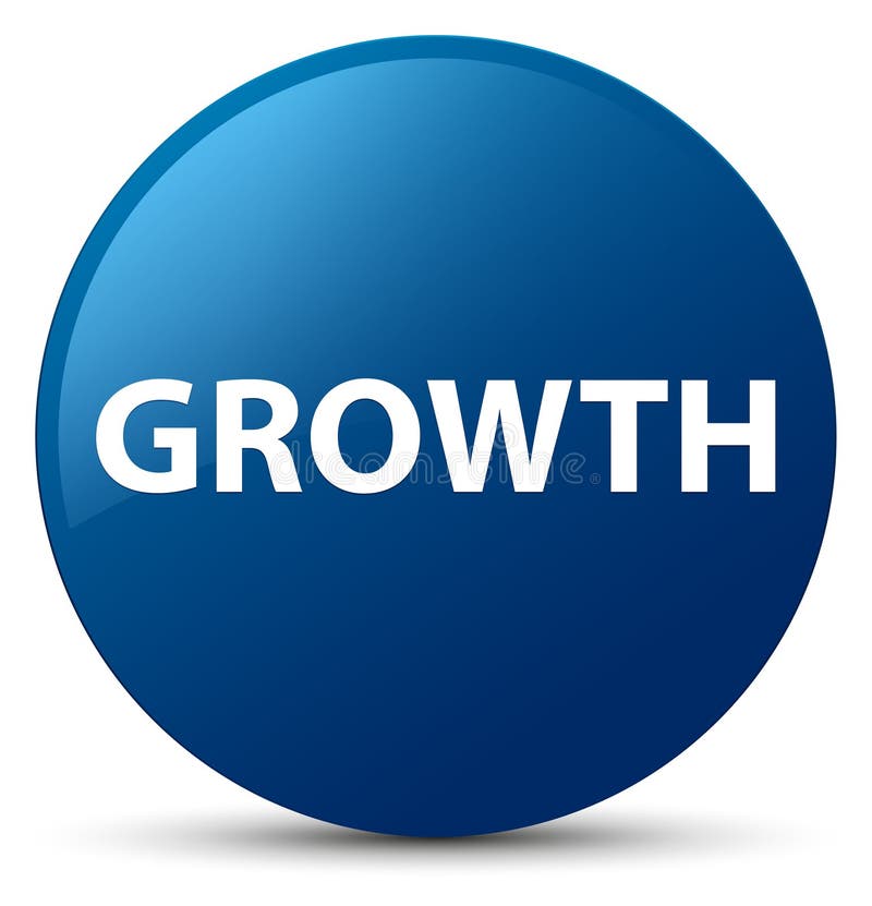 Growth blue round button stock illustration. Illustration of grow ...