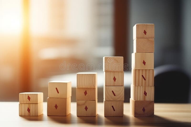 Growth Business Concept Cubes Stack. Generate Ai Stock Illustration ...