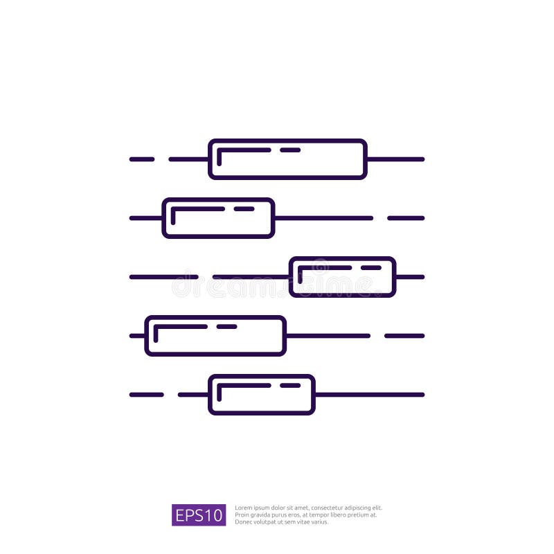 Growth Candlestick Chart Outline Icon Stock Vector - Illustration of ...