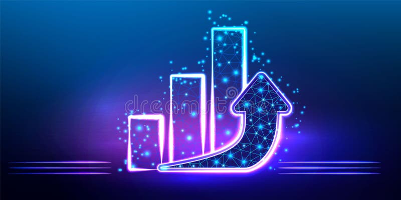 Growth Chart. Abstract Glowing Statistic Chart Icon. Triangle Chart ...