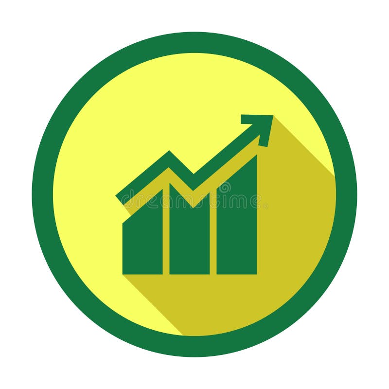 Growth chart circle button stock vector. Illustration of growth - 129703434