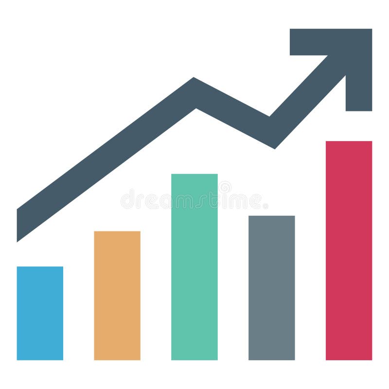 Growth Chart Color Vector Icon Fully Editable Stock Vector ...