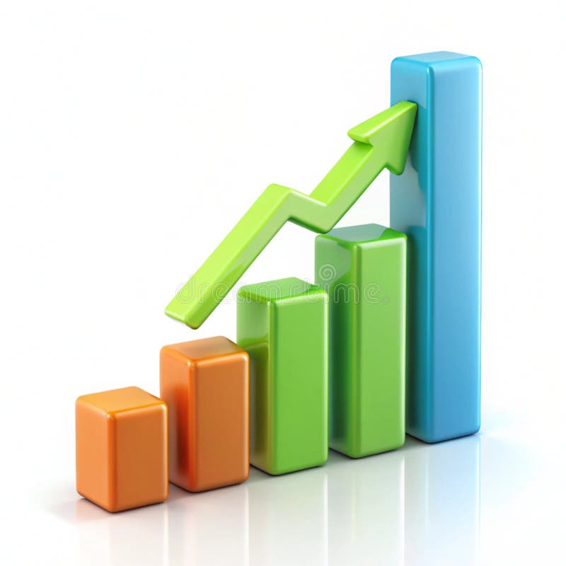 Growth chart 3D icon stock illustration. Illustration of growth - 357926826