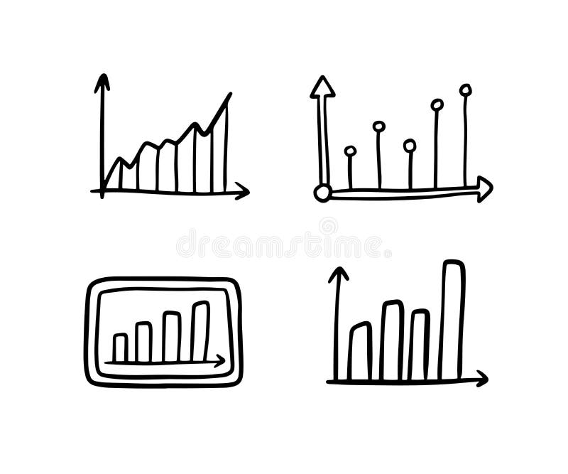 Growth Chart Doodle Outline Diagram. Profit Dynamics Stock Vector ...