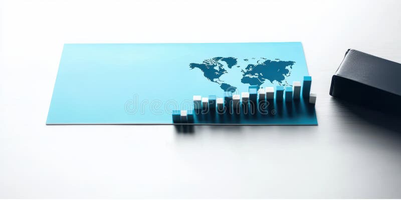 Growth Chart Financial Data Blue Paper Data Analysis Stock Illustration ...