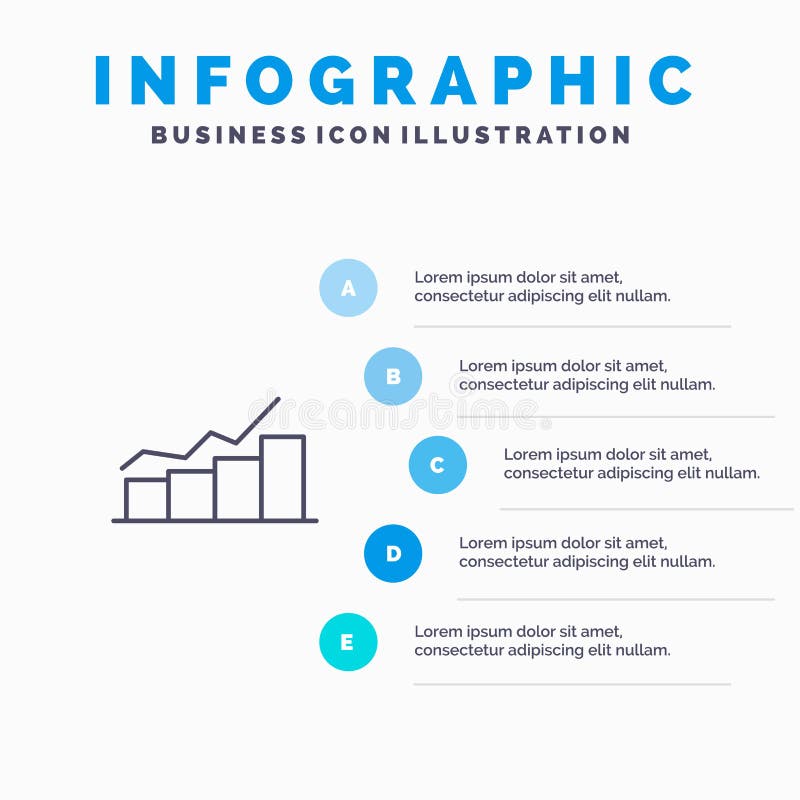 Growth, Chart, Flowchart, Graph, Increase, Progress Line Icon with 5 ...