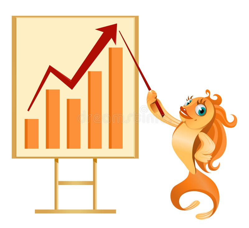 Growth Chart. Goldfish Making a Presentation Stock Vector ...