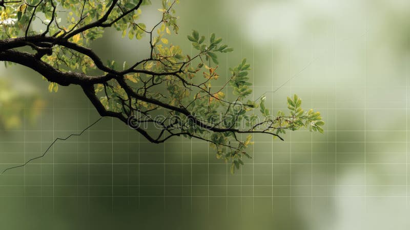 Growth Chart Harmonizing with Nature Using Tree Branches and Soft Green ...