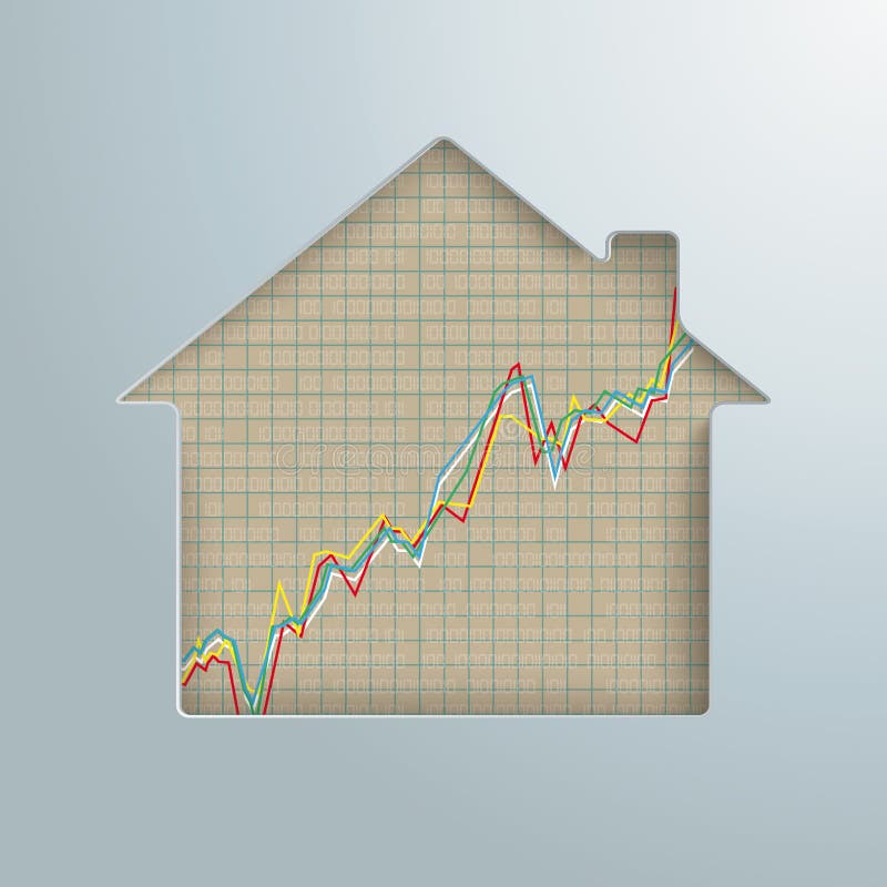 Growth Chart House Hole Real Estate Market Stock Illustration ...