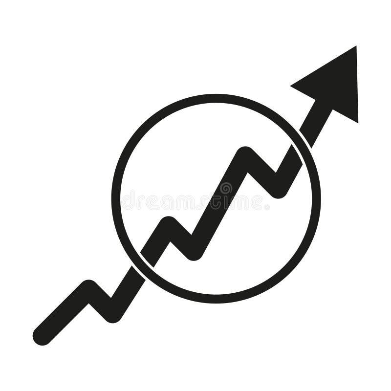 Growth Chart Icon. Arrow Rising Symbol. Circle Graph Vector. Business ...