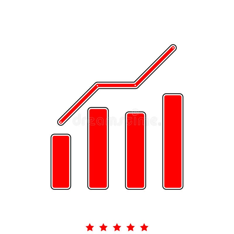 Chart of Growth Icon Black Color in Circle Vector Illustration Isolated ...