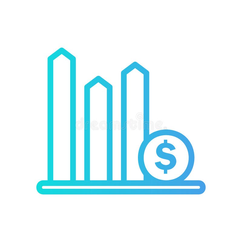 Growth Chart Icon in Gradient Style about Marketing and Growth for Any ...