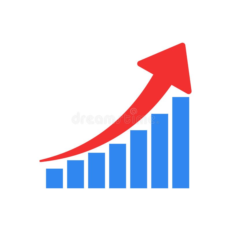 Growth Chart Icon. Grow Diagram Flat Vector Illustration Stock Vector ...