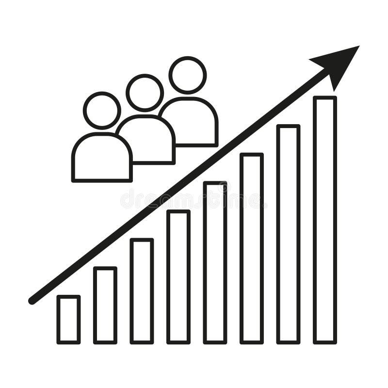 Growth Chart Icon. People and Progress Symbol. Vector Population Chart ...